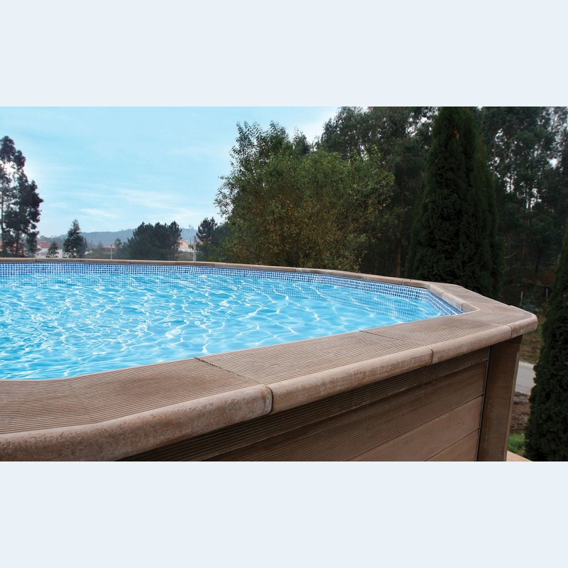 Piscina Seminterrata effetto legno decagonale NATURALIS Ø 4,93