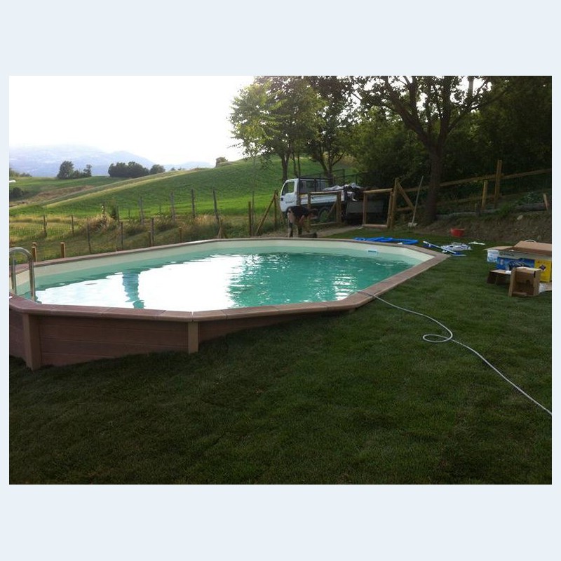 Piscina Seminterrata effetto legno decagonale NATURALIS 7,75 x 4,72